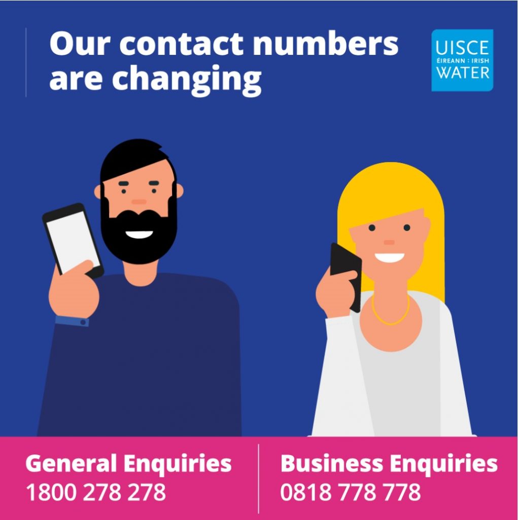 Irish Water contact numbers are changed - An Fóram Uisce